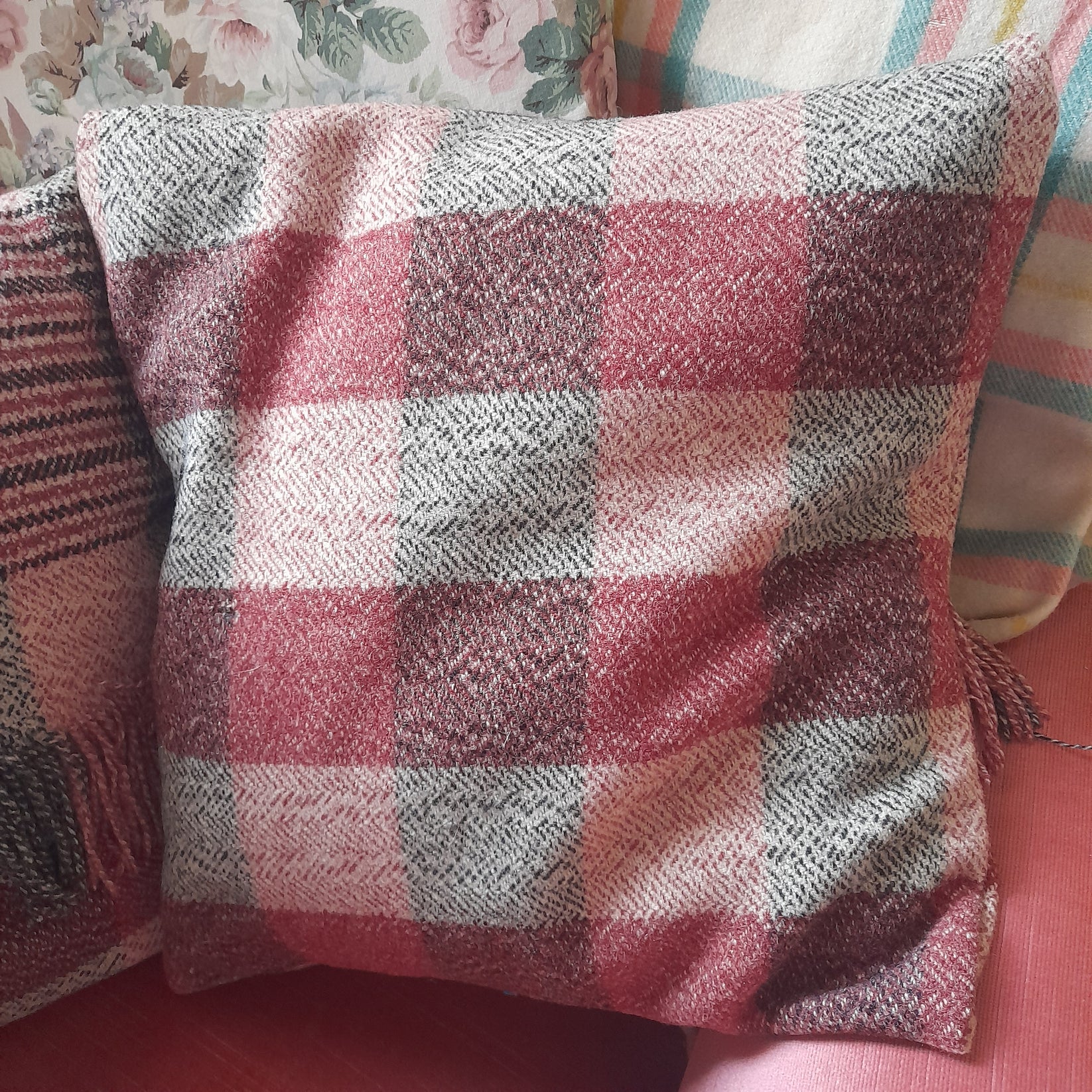 Pair of Welsh Wool Cushions Made From A Vintage Blanket – Bellemoon ...
